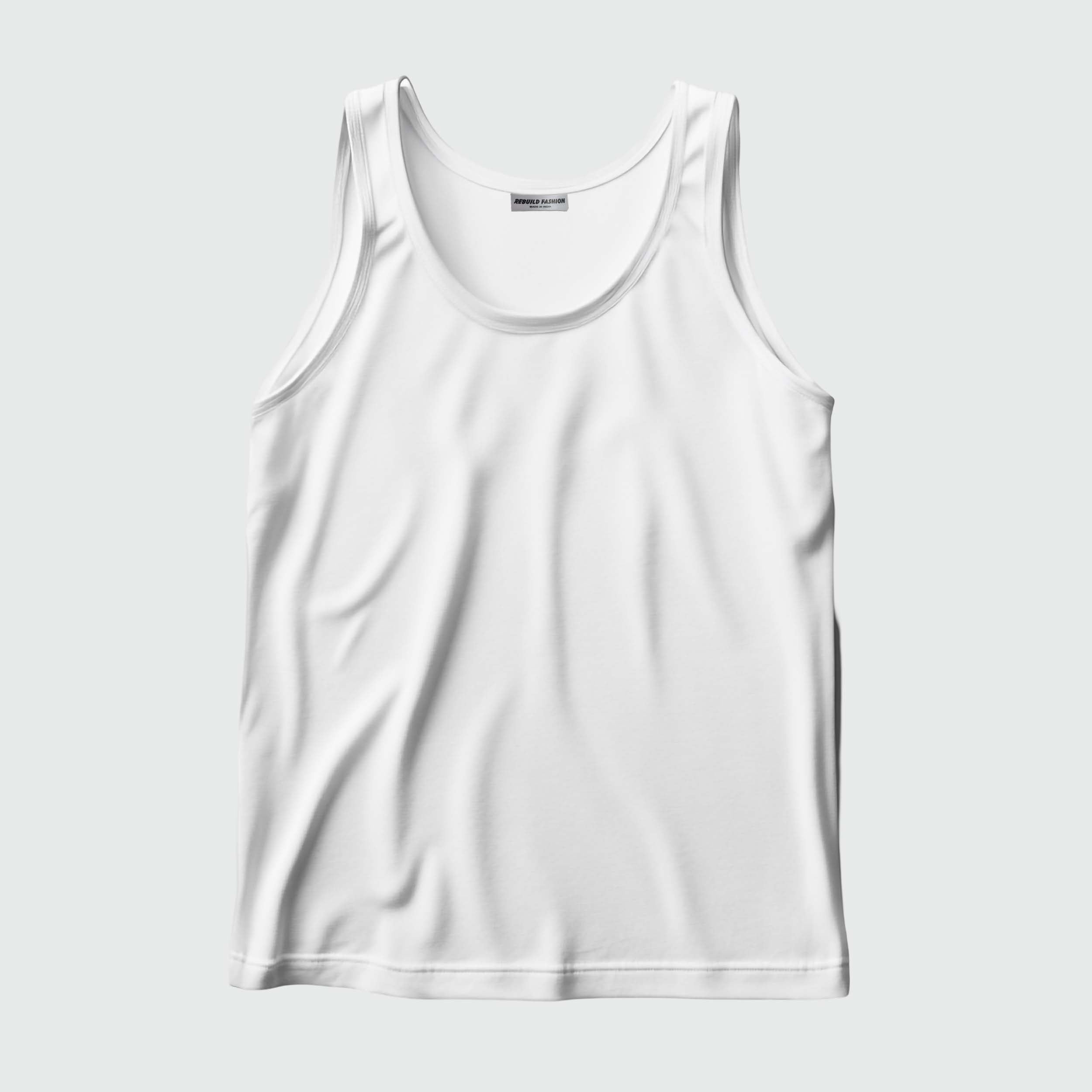 Men's Plain White Cotton Sando #8 – Rebuild Fashion